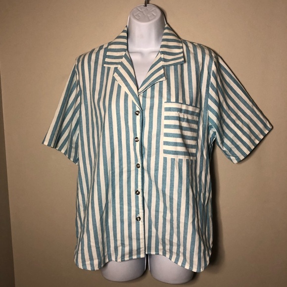 Eva | Tops | Vintage Striped Blouse | Poshmark